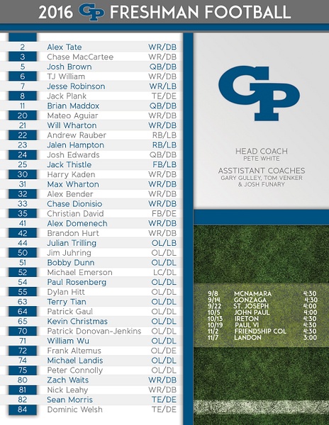 Game-Roster-Full by Freshmen Football