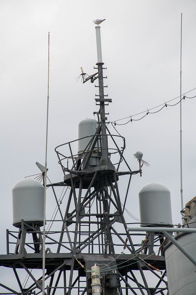 Radar domes, small units on the Joe Kennedy by Willis...